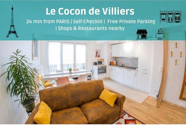 Paris & Disneyland - 2min From Train Station - Private Indoor Parking - Villiers-sur-Marne