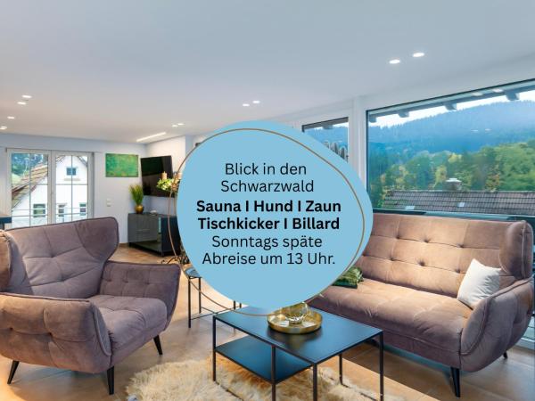 Waldklang Refugium Schwarzwald - Eingezäunt - Außen-sauna - Tischkicker - Billard - Schiltach