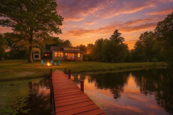 Nature Escape Pond Dock Fire Pit Trails - 米德爾堡