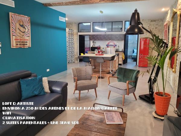 Loft D'artiste Atypique, Climatisé,90 M2 , Hypercentre Nimes Arènes 6 Pers - Nîmes