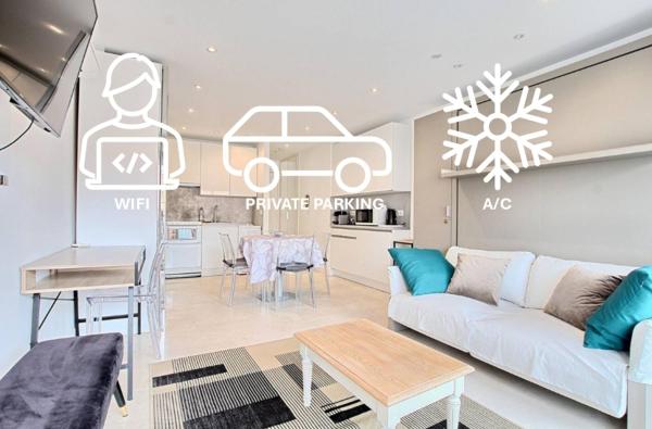 Studio Lumineux Avec Parking - Gare & Palais à Pied - Cagnes-sur-Mer