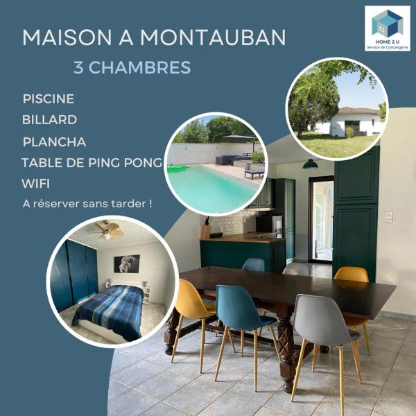 La Maison Des Hirondelles, Piscine, Billard, Ping Pong, 3 Terrasses Et Jardin - Montauban