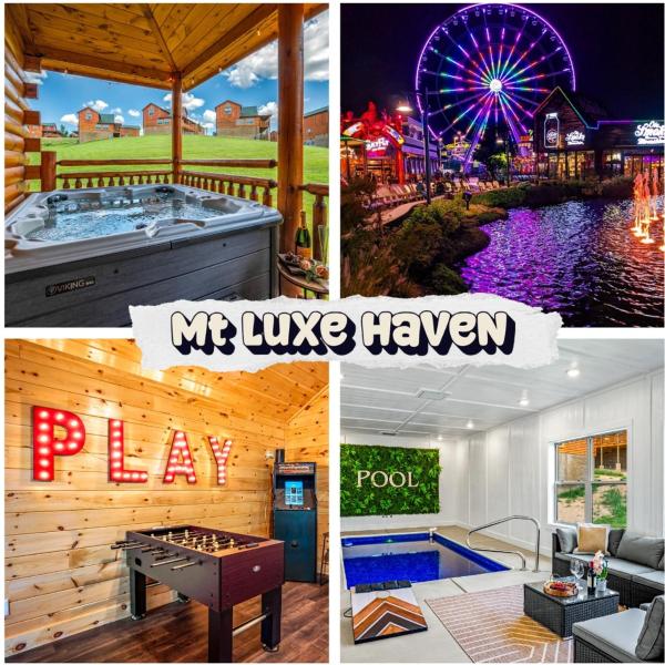 Luxe Cabin Pool Hot Tub Games - Pigeon Forge, TN