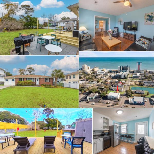Lovely Central, Near Beach, 2 King Beds, Huge Private Yard, Deck, Patio, Firepit, & Bbq, Ocean View - Myrtle Beach, SC
