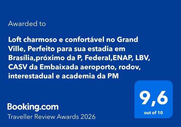 Loft Charmoso E Confortável No Grand Ville Perfeito Para Sua Estadia Em Brasília Próximo Da P Federal Prf Enap, Lbv,casv Da Embaixada Aeroporto, Rodov Interestadual E Parque Da Cidade - Brasília–Presidente Juscelino Kubitschek Airport (BSB)