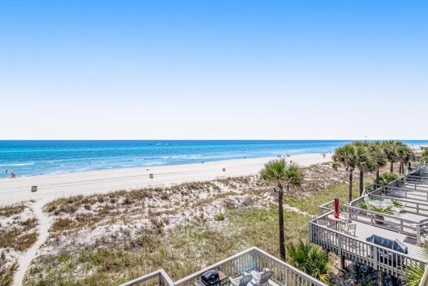 Beachfront Townhome With Large Deck & Gulf View - Near Pier Park - Panama City Beach, FL