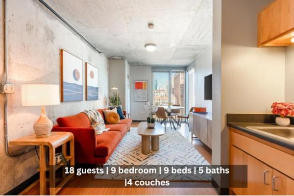 Downtown 9bd - Sleep 18 - (4 Units, Same Floor) - Chicago, IL