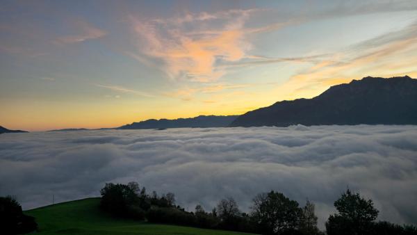 Nebelmeer Chalet Grabs Mit Panorama üBer Das Rheintal - Suisse
