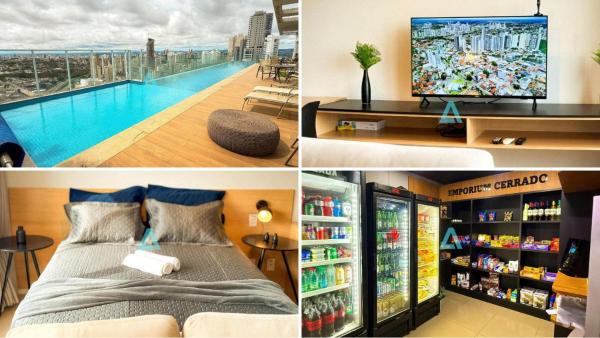 Studio, Piscina Na Cobertura, Metropolitan Sidney - 3min Shopping Flamboyant - Jardim Goiás - Academia - Portaria 24h - Garagem - Moto Gp - Goiânia