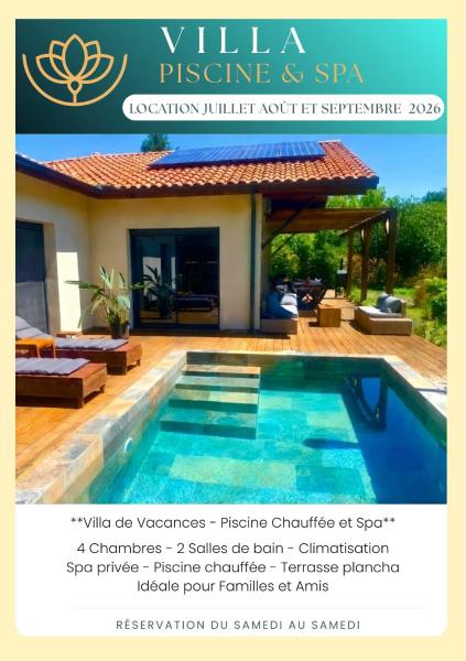 Villa Piscine Chauffée Et Spa Idéale Pour Famille Et Amis - Département Landes