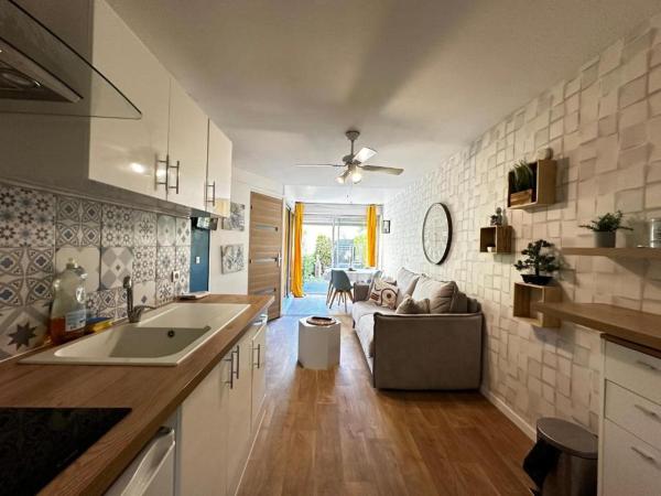 Appartement Avec Jardin Plein Sud- Clim Wifi Et Parking - Plage de Saint-Cyprien