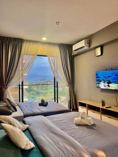 K Avenue Sunset Balcony 2queen Beds Studio Room Near Airport - Kota Kinabalu