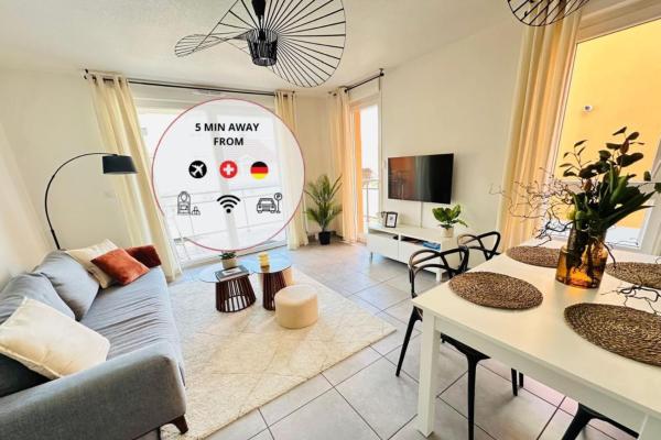 Bright Apartment 5 Min From Basel With Balcony & Free Private Parking - Basilea