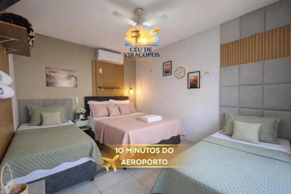 Quarto Quádruplo Família 8 Min Aeroporto Em Pousada - 坎皮納斯