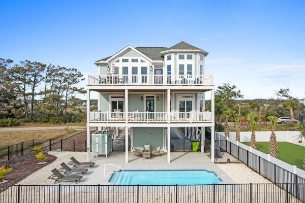 Coastal Charm Ocean Isle Beach Custom Beach Home With 4 Bedroom, 3 Bath Home With Pool And Elevator - Ocean Isle Beach, NC