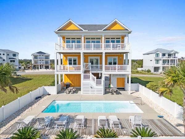 Livin` The Dream Brunswick Vacation Rentals Private Heated Pool - Holden Beach, NC