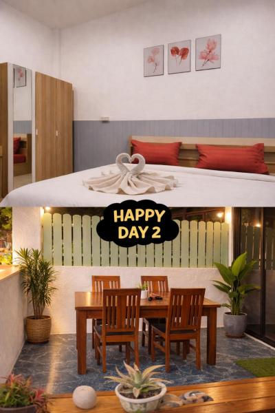Happy Day 2, One Private Room "King Size Bed" And Two Open Room With Double Bed Each, Total Six People - Ko Samet