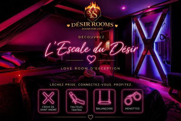 Love Room Escale Du Desir - Balançoire D'amour, Croix De Saint André, Menottes Et Fauteuil Tantra By Desir Rooms - Bitche