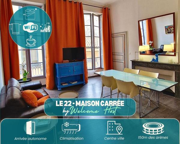 Le 22, T3 Centre Nîmes Maison Carrée, 2 Chambres - Museum Romanité