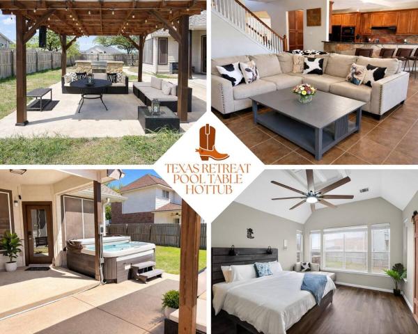 Spacious 4br Retreat |Pool Table| Firepit & Hottub - Kyle, TX