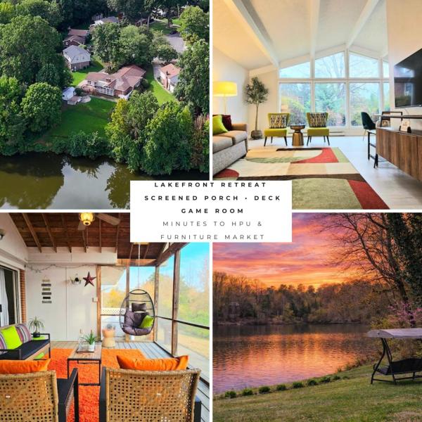 Lakefront Home With Deck Views And Screened Porch - King Beds - Game Room - For Hpu, Furniture Market - High Point, NC