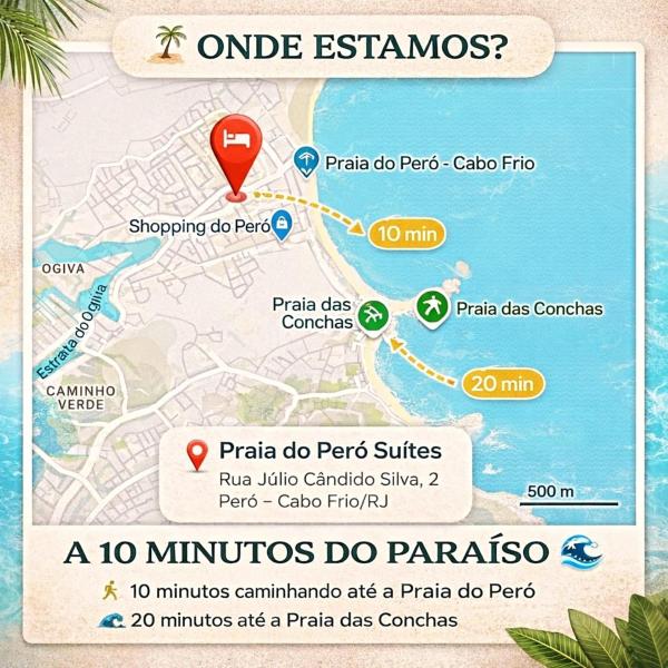Praia Do Peró Caminhando Por 10 Minutos E Praia Das Conchas Caminhando Por 20 Minutos - No Centro Do Bairro Do Peró - Hospedagem Com Ar-condicionado, Smart Tv, Frigobar, Wi-fi, Banheiro Privativo E Roupas De Cama - Cabo Frio