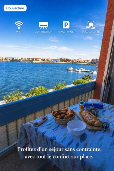 Le Marina Blue Vista - Vue Etang - Place De Parking Privé - Plage à 5 Min - Climatisation - Wifi - Le Barcarès