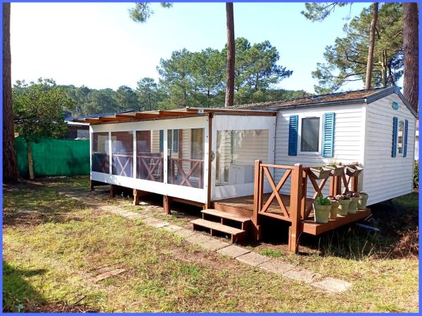Mobil-home 2 Chambres Tout Confort Avec Terrasse Couverte - Camping Calme Entre Océan, Lac Et Pinède - Maubuisson