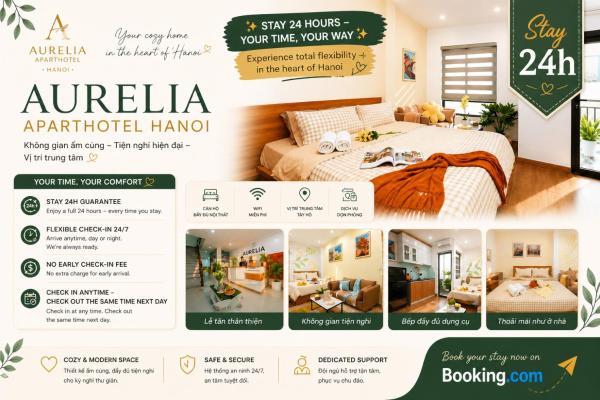 Aurelia Aparthotel Hanoi - 24 Hours Stay - Flexible Check-in Time - Hanoï