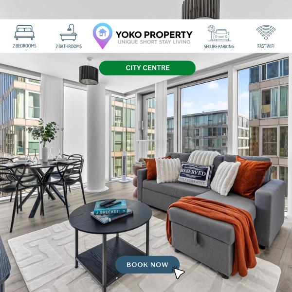 2 Bedroom 2 Bathroom Apartment - City Centre - Free Parking, Fast Wifi, Juliet Balcony And Smart Tv With Skytv And Netflix By Yoko Property - Milton Keynes