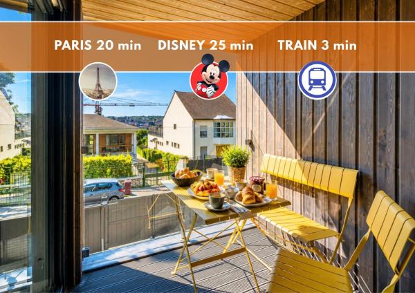 L'escapade - Paris 20 Min - Disney 25 Min - Gare 3 Min à Pied - Parking - Confortable & Moderne - Free Wifi - Noisiel