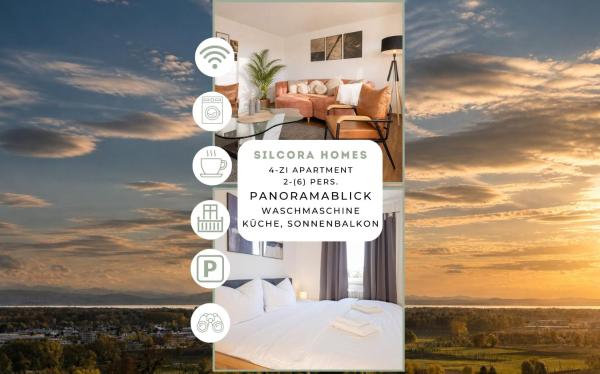 Silcora Panorama Apartment - 3 Sz -Alpen See Schlossblick -Balkon -Parken -Nähe See Und Messe - Tettnang