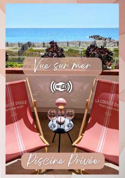 Studio Vue Mer, Piscine, Wifi, Climatisation, Parking Privé, Terrasse 1ère Ligne - La Coulée Douce - France