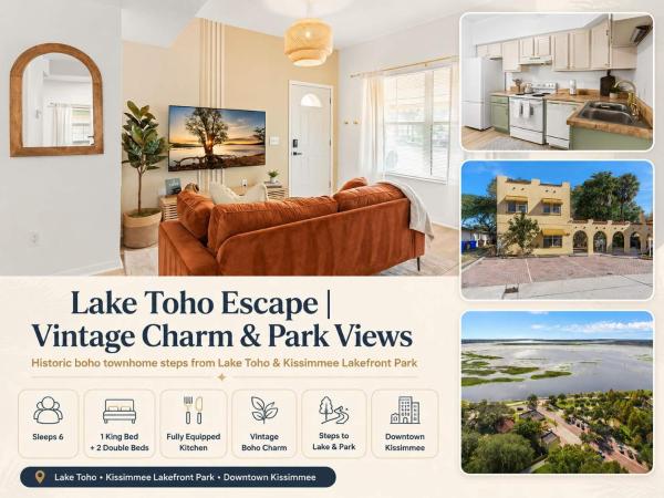 Super Boho- At Lake Toho's Water Sleeps 6 - Kissimmee