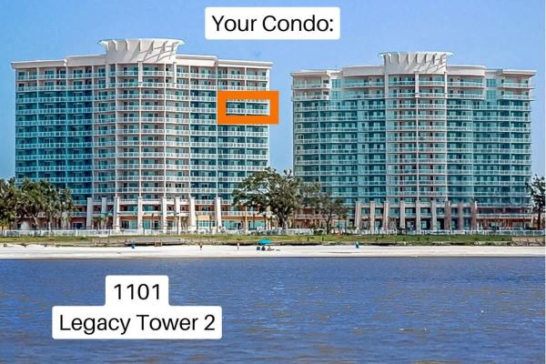 Spacious Beachview End Unit In Legacy Tower 2 -1101 - 3 Bedroom 3 Bath Condo - Gulfport, MS