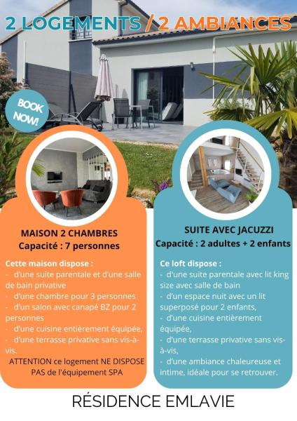 Emlavie - Maison Familiale Ou Loft Spa - à 3km Futuroscope - Chasseneuil-du-Poitou