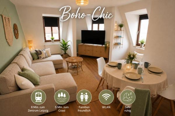 Boho Chic Markkleeberg-leipzig, Familien Apartment, 8 Min Ins Leipziger Zentrum Mit S-bahn, Seenähe Großer Tv Mit X Box - Markkleeberg