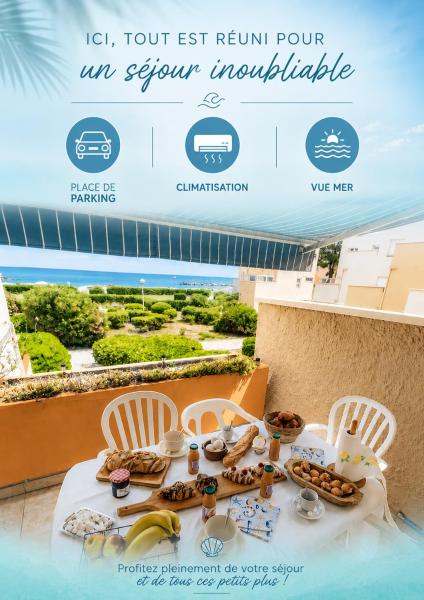 La Perle Marine - Vue Mer - Accès Direct Plage - Place De Parking - Climatisation - Wifi - Le Barcarès