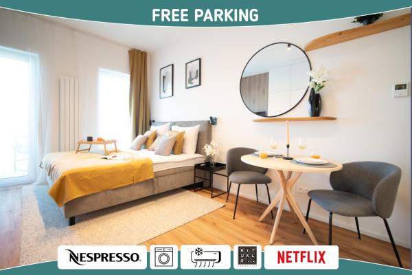 Apartino Studio Apartment - Free Parking, Ac, City View Balcony, Nespresso, Netflix - Brno