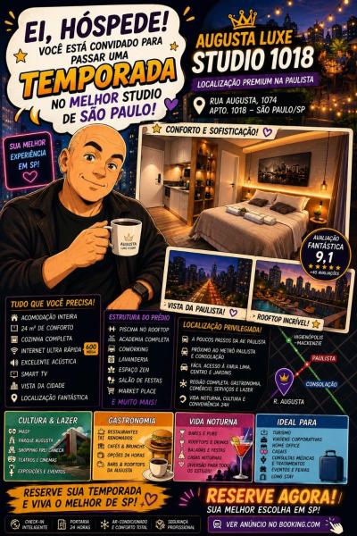 Studio Luxuoso E Moderno No Coração Da Avenida Paulista - São Paulo