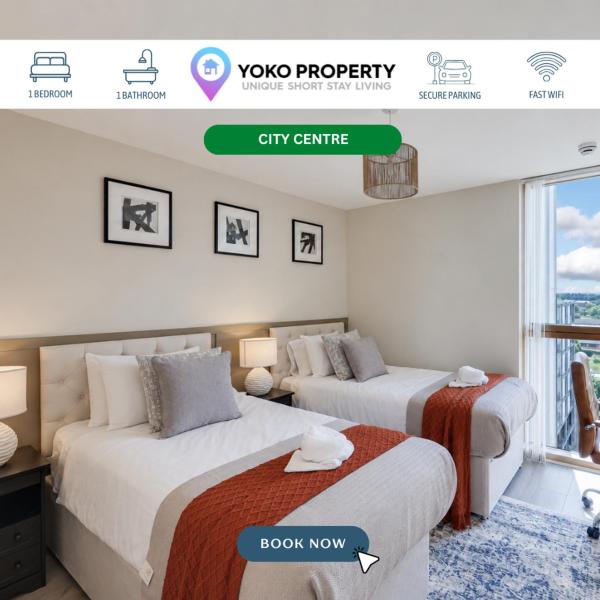 Elegant Apartment @ The Vizion • City Centre • Balcony • Parking • Super-fast Wifi • Yoko Property - Milton Keynes