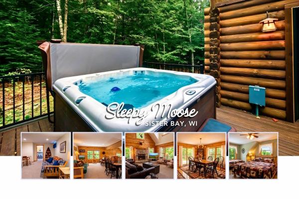 Cozy Log Cabin With Hot Tub & Firepit Near Pebble Beach, Sister Bay, Wisconsin - Door County, WI