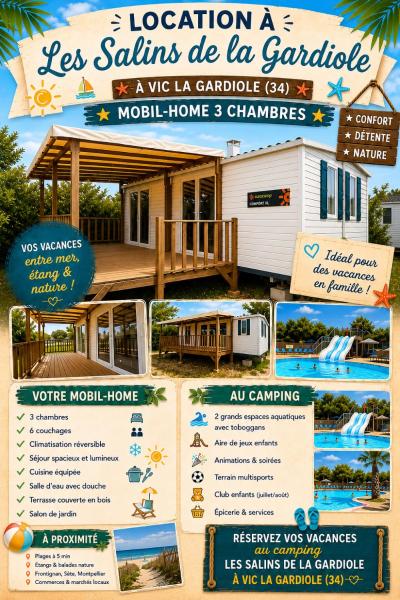 Mobil Home Moderne 6 Pers Avec Clim Et Terrasse - Balaruc-les-Bains
