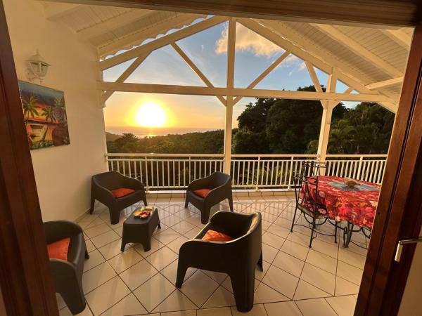 Le Bougainvillier - Haut De Villa Vue Sur Mer - Deshaies