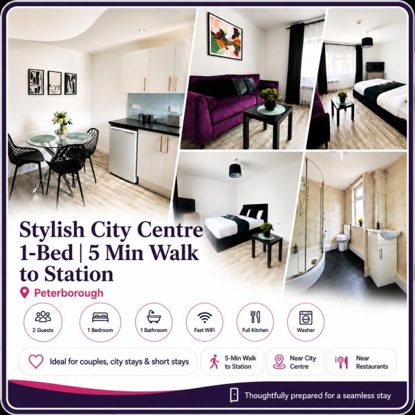 Stylish City Centre 1-bed 5 Min Walk To Station - Lincolnshire