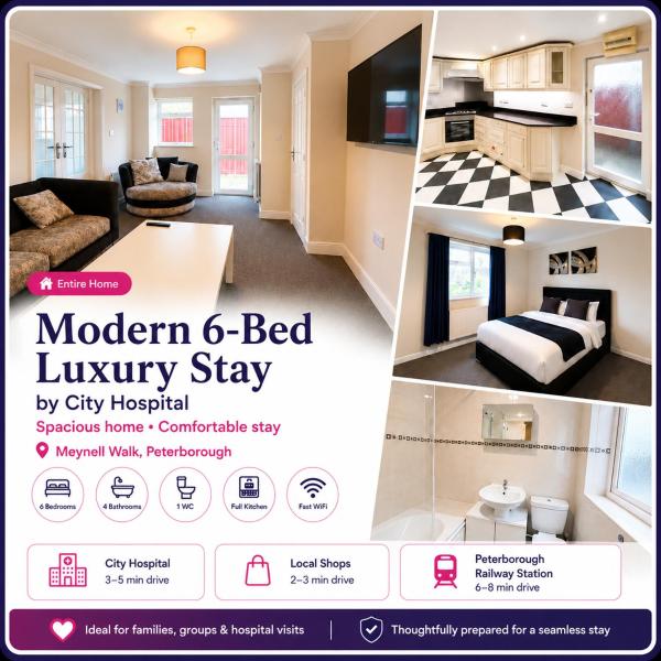 Modern 6-bed Luxury Stay By City Hospital - Cambridgeshire
