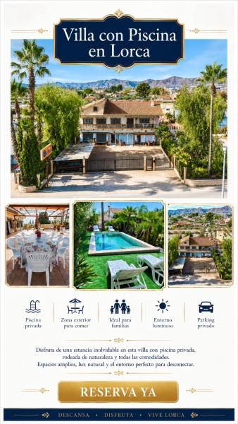 Villa En Lorca Piscina Vistas Terraza Y Barbacoa-venta Ruizo - Lorca