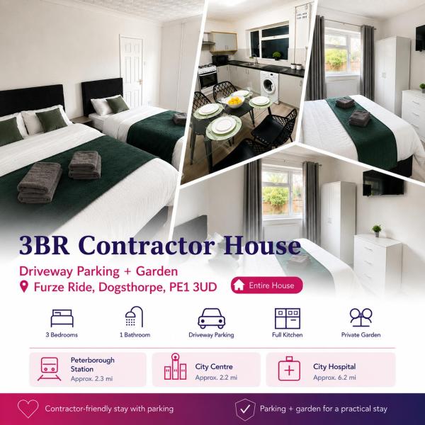 3br Contractor House With Driveway Parking And Garden - Peterborough, Royaume-Uni