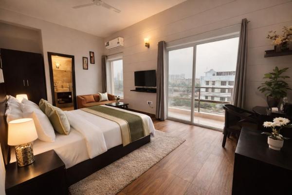 Onyx Suite Luxury Apartment # Lift # Garden # Ac Rooms # Private Parking # Near Prem Mandir # Located Inside- Omaxe Eternity Vrindavan # - Vrindavan
