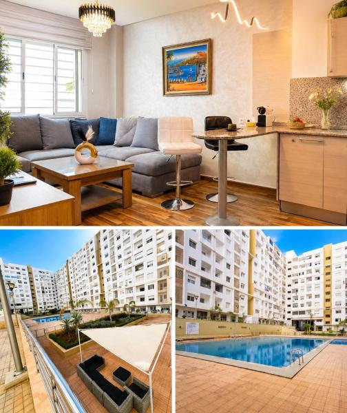 Wood-finish Home Pool Premium Bedding Self-check In 7 Min From Marina - Agadir